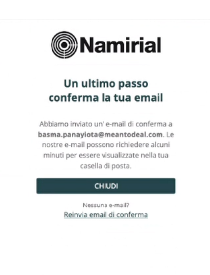 Attivazione Namirial Account tramite Shop – Supporto Namirial
