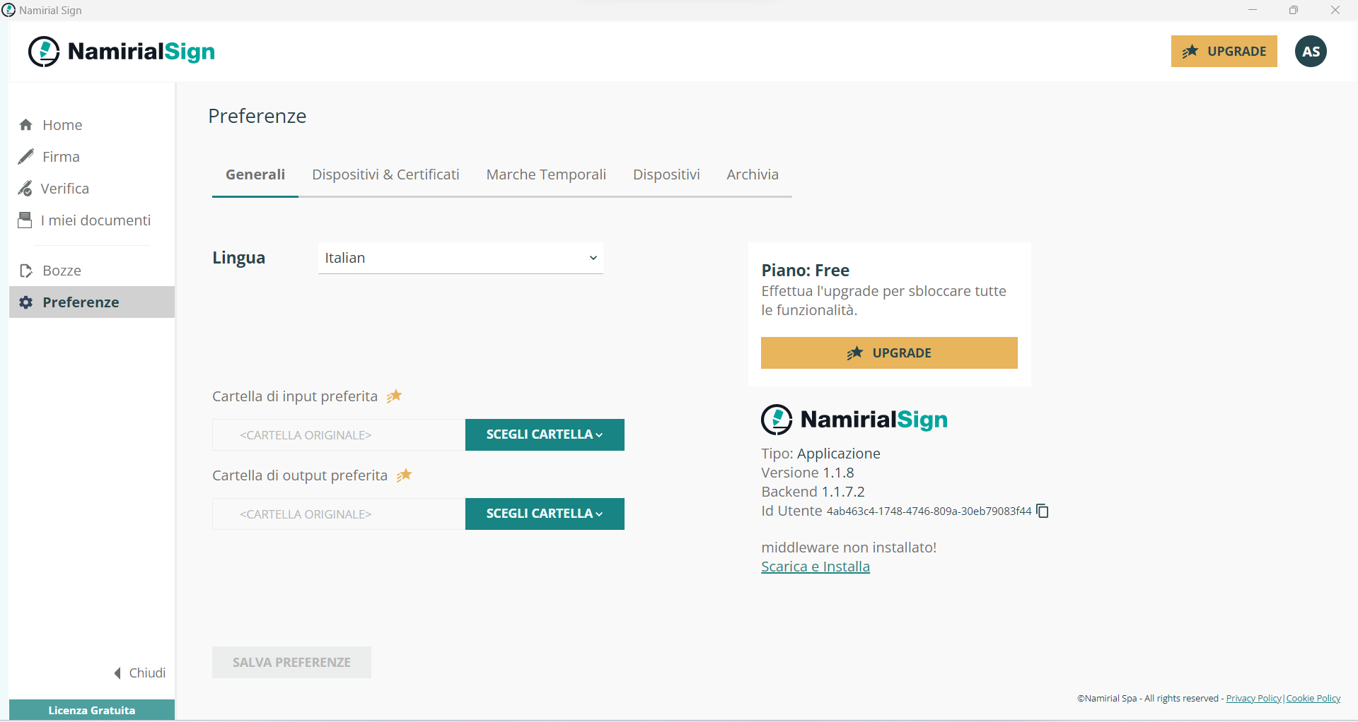 Namirial Sign - Info App – Supporto Namirial