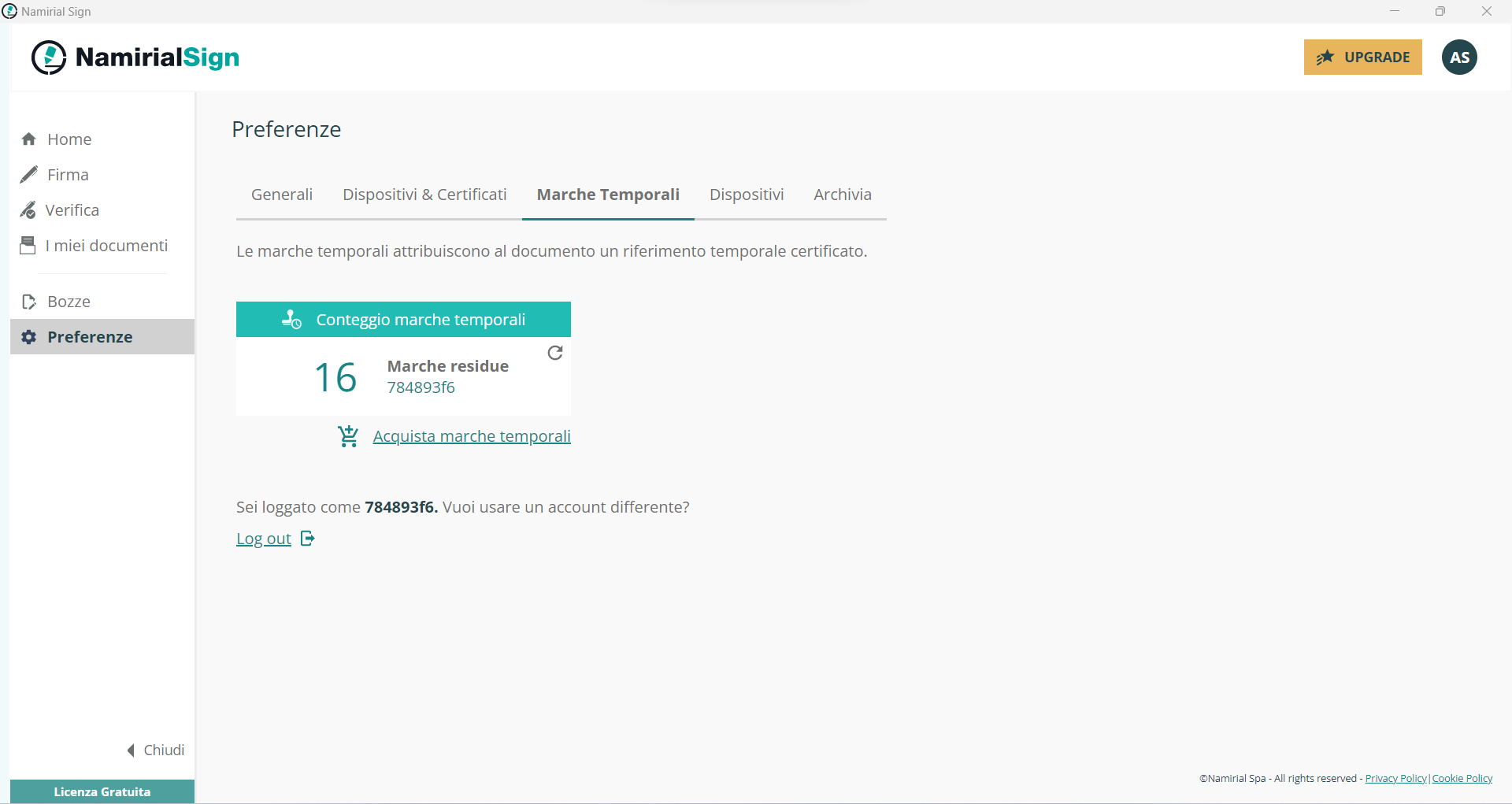 Namirial Sign - Info App – Supporto Namirial